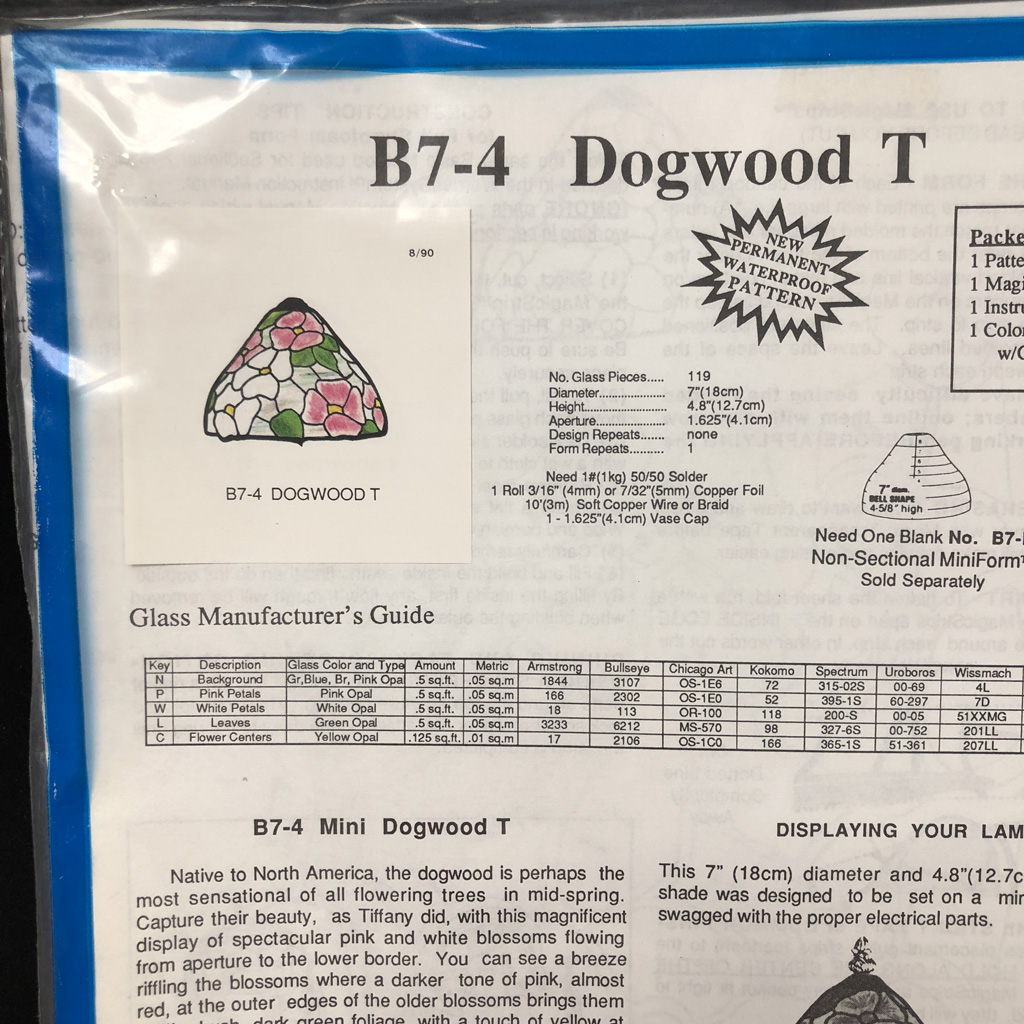 Worden B7-4 Dogwood T Lamp Pattern | Glass House Store